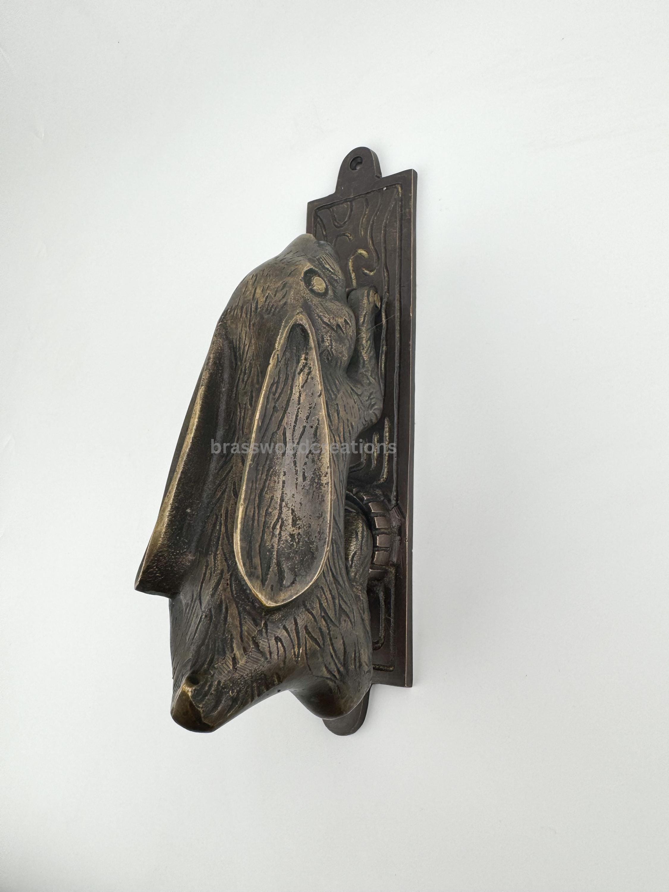 10" Rabbit Brass Cast Door Knocker, Antique Brass Hardware, Home Decor ...