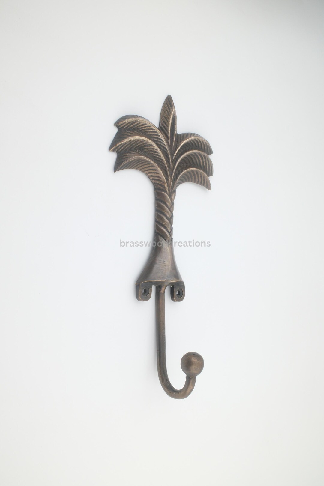 Handcrafted Solid Brass Palm Tree Hook: Rustic Wall Decor - Etsy