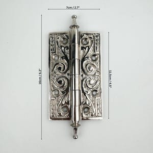 4.5" Silver Classic Style Solid Brass Hinges, Brass Hardware, Retro ...