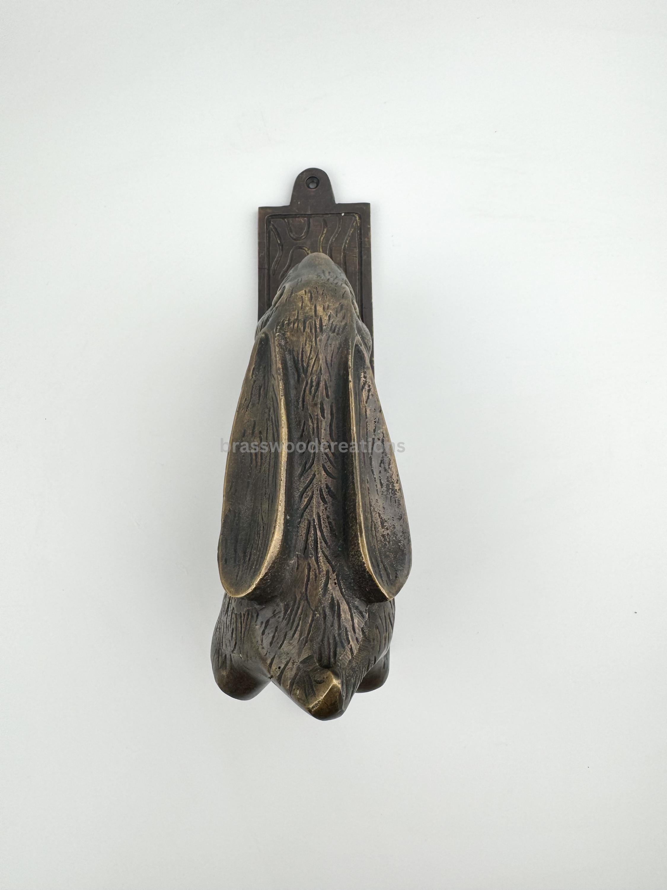 10" Rabbit Brass Cast Door Knocker, Antique Brass Hardware, Home Decor ...