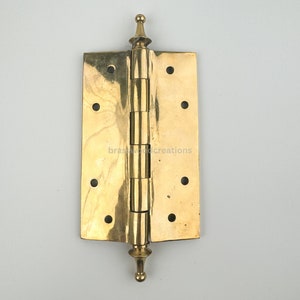4.5" Vintage Solid Brass Door Hinges, Decorative Classic Door Hinge, Antique Brass Hardware - Etsy