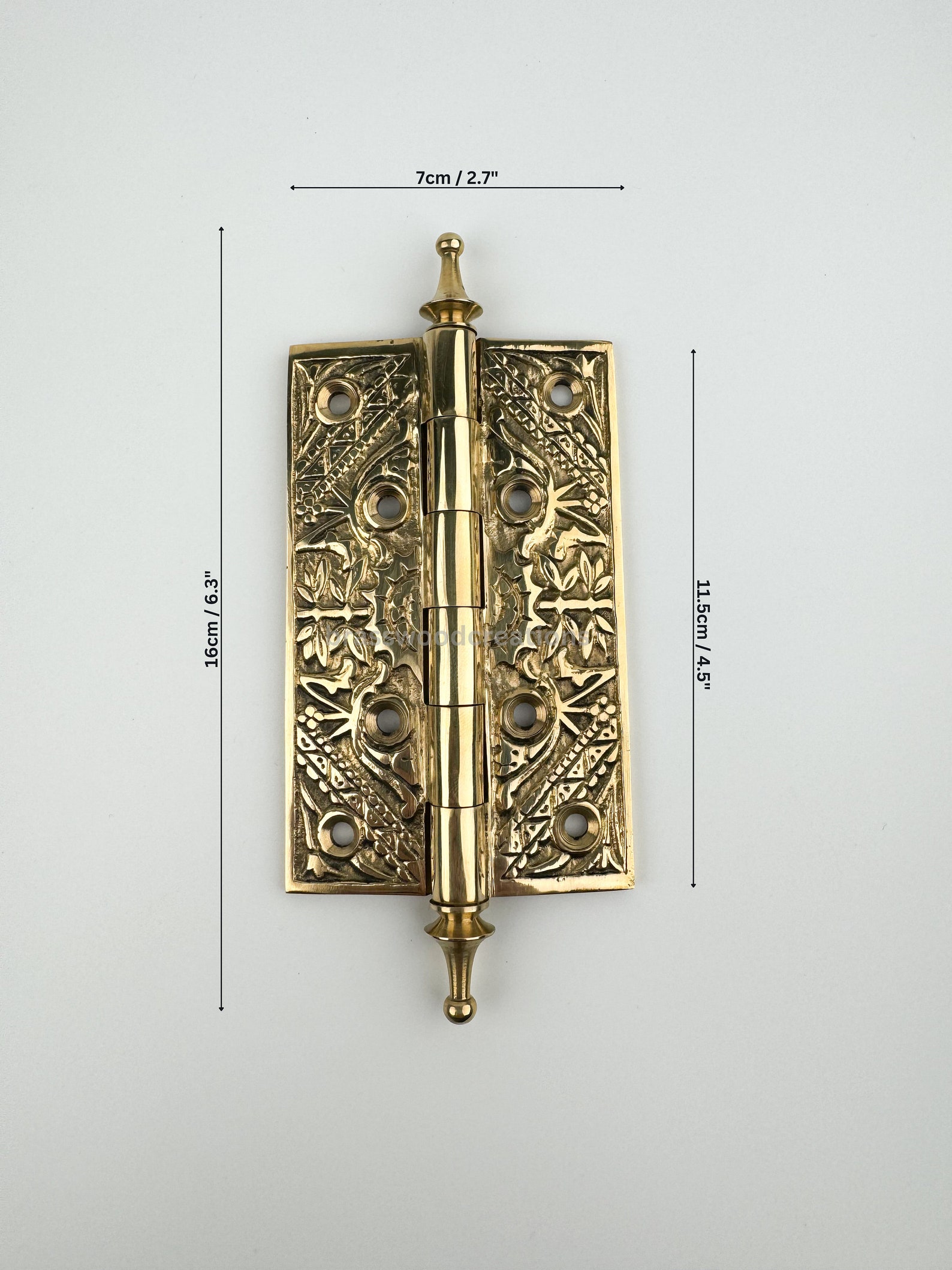 4.5" Antique Brass Door Hinges, Vintage Brass Decoration, Unique Door ...