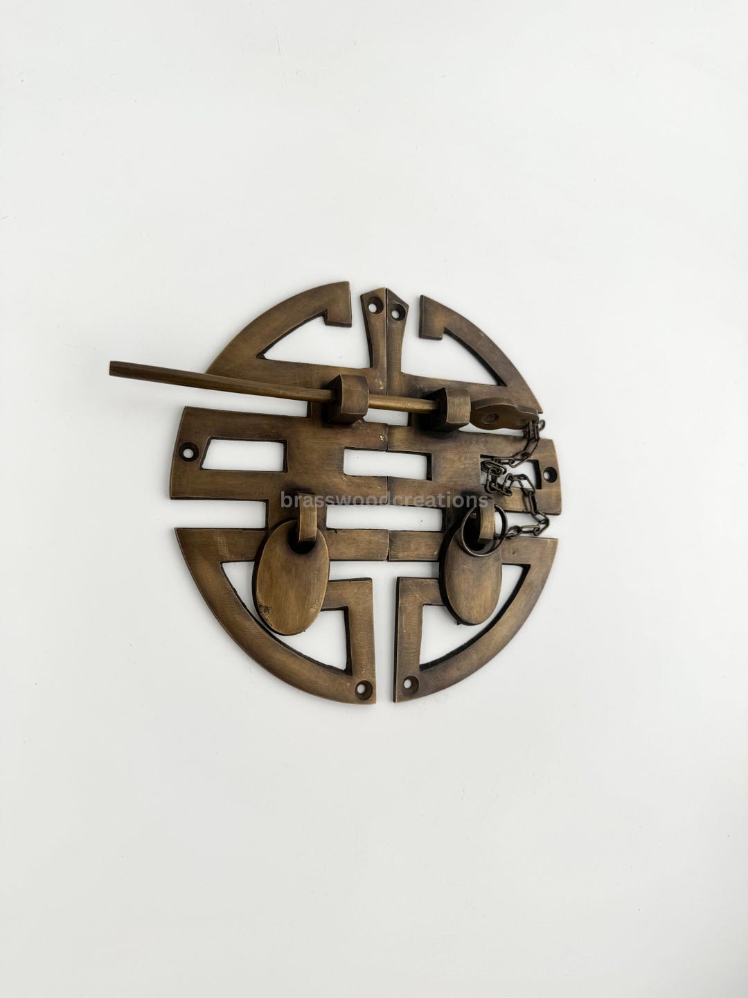 5.7" Solid Brass Door & Gate Latch, Decorative Door Lock, Vintage Brass ...