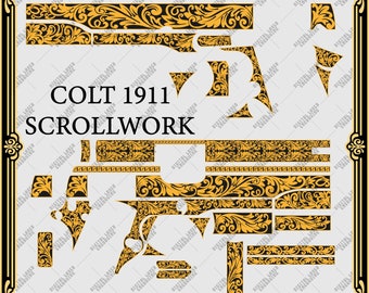 Colt Government 1911 Aztec Vector Design Engraving Files,pistol Engrave ...