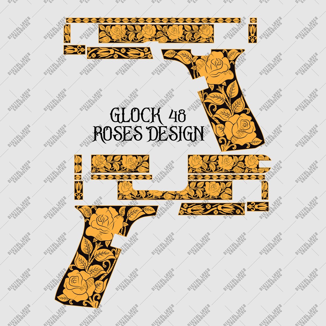 Glock 48 Roses Design. Laser Engraved, Engravings, Engraving Files ...
