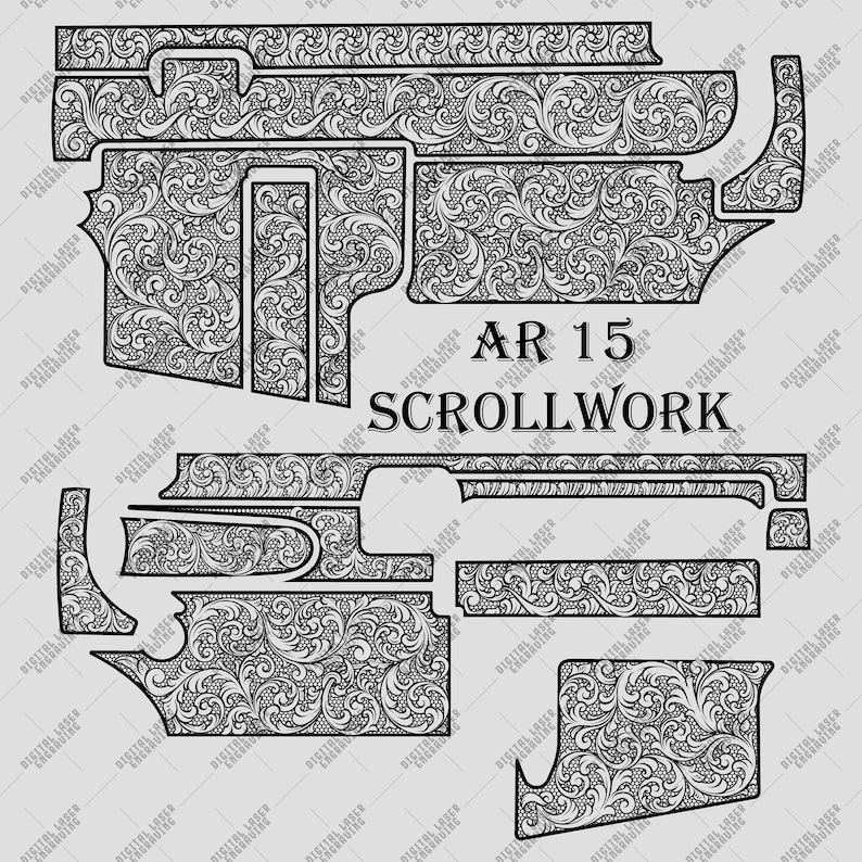 Laser Engraving Firearms Artwork Ar 15 Scrollwork - Etsy
