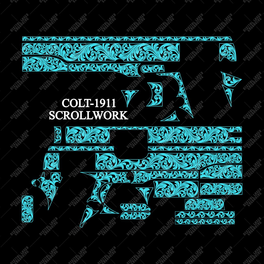 Colt 1911 Scroll Design ,engraving Design, Engravings, Firearms, Laser ...