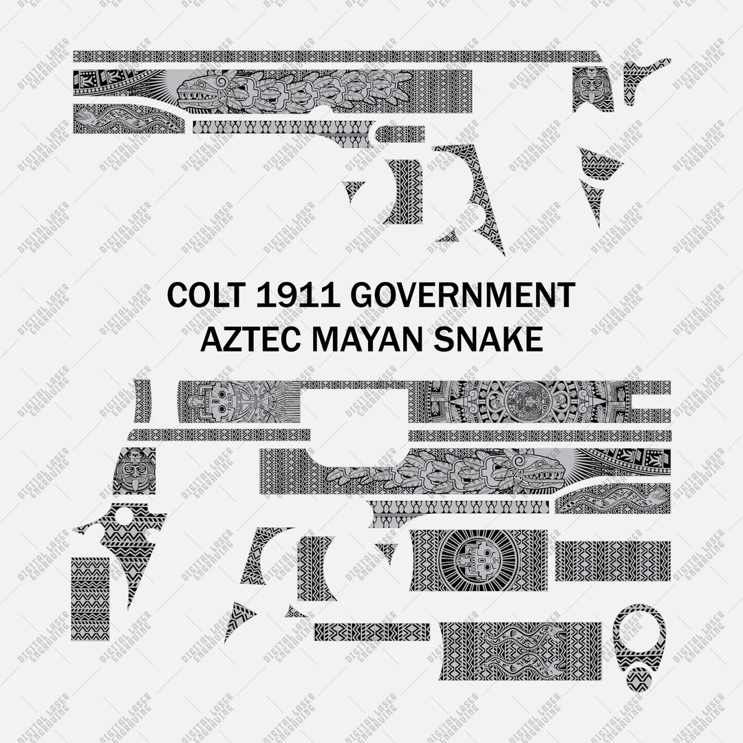 Colt 1911 Government Aztec Mayan Snake. Laser Engraving, Engraving ...