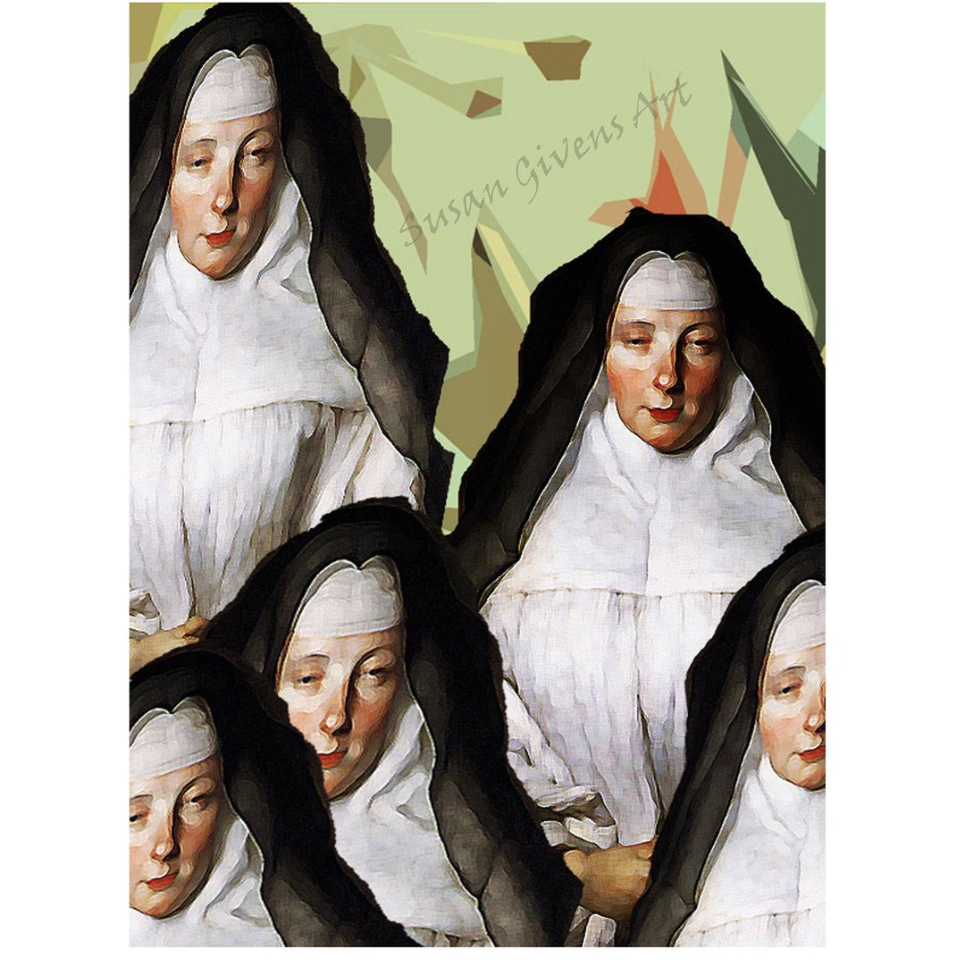 Nuns on Marijuana Portrait of 5 Nuns Digital Print Art, Catholics in ...