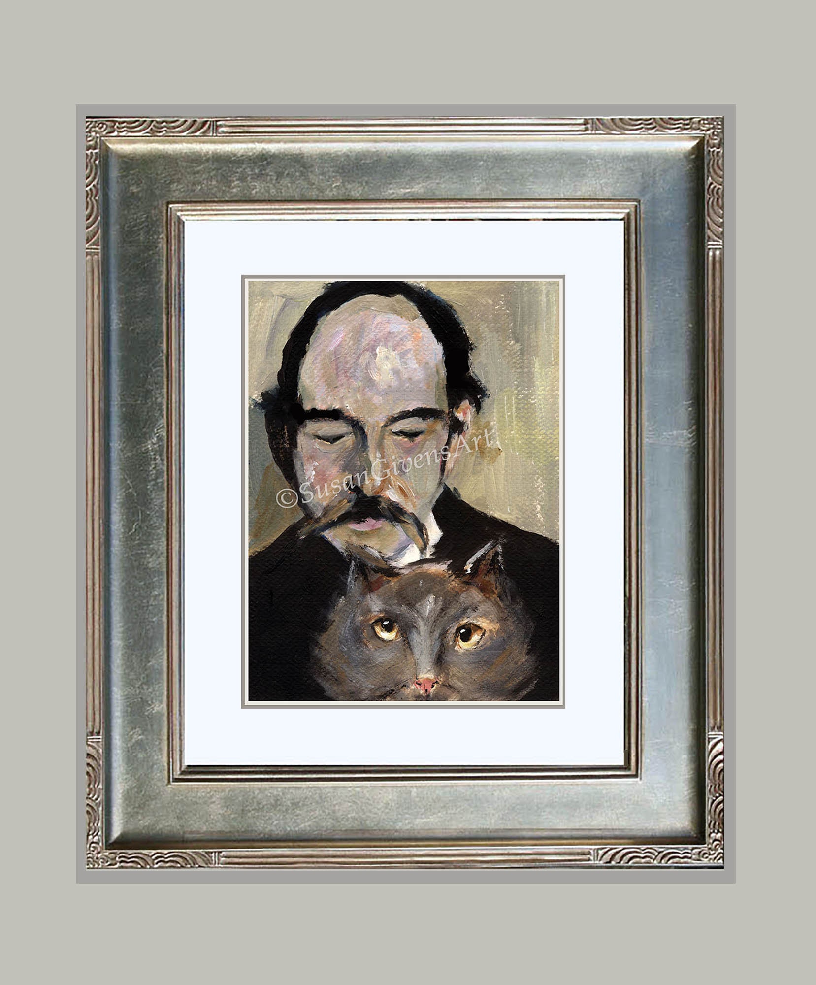 Evil Cat Art Thomas Hardy's Cat Cat Painting Print English Poets Cat ...