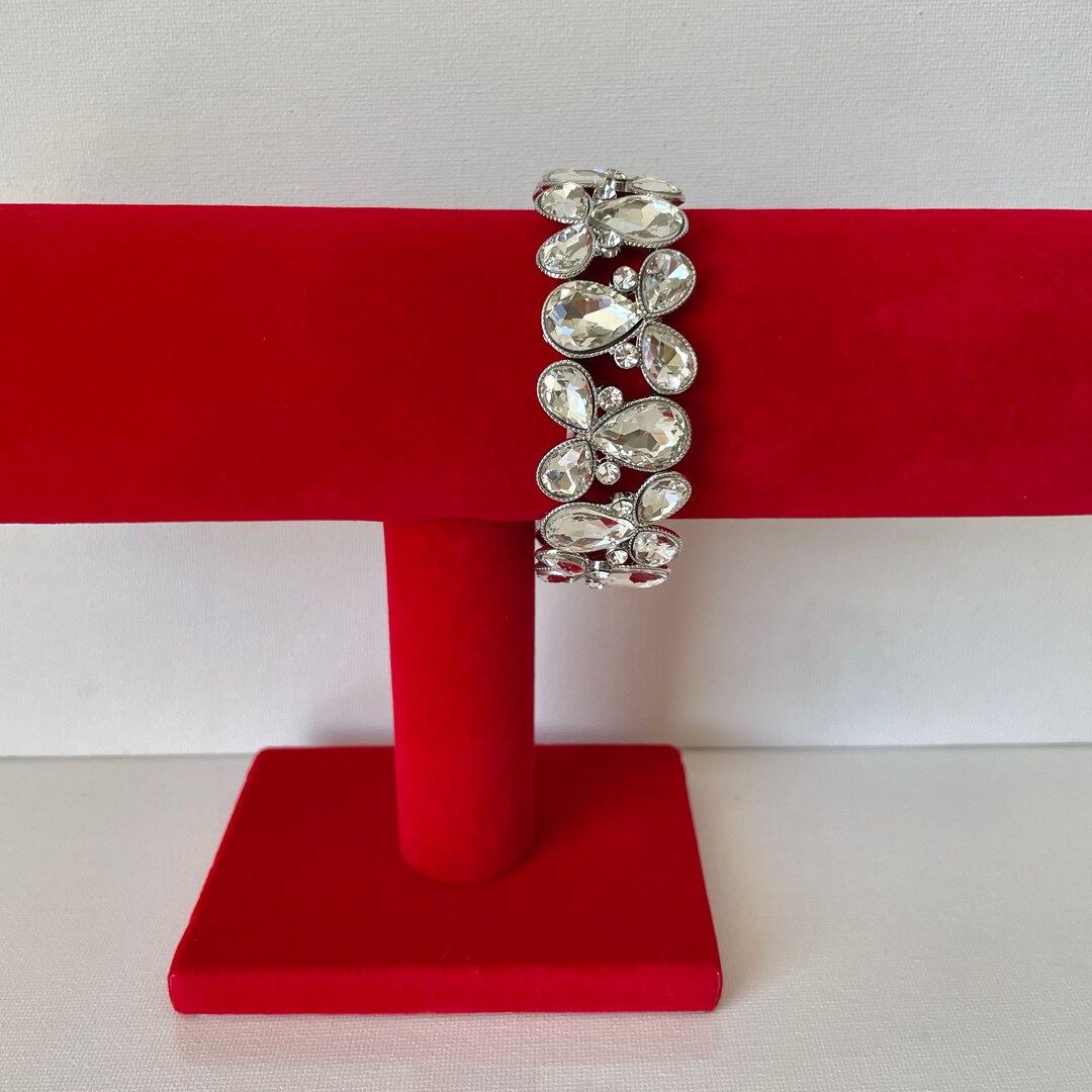 Crystal Rhinestone Bracelet Bridal Wedding Bracelet Clear Crystal Prom ...