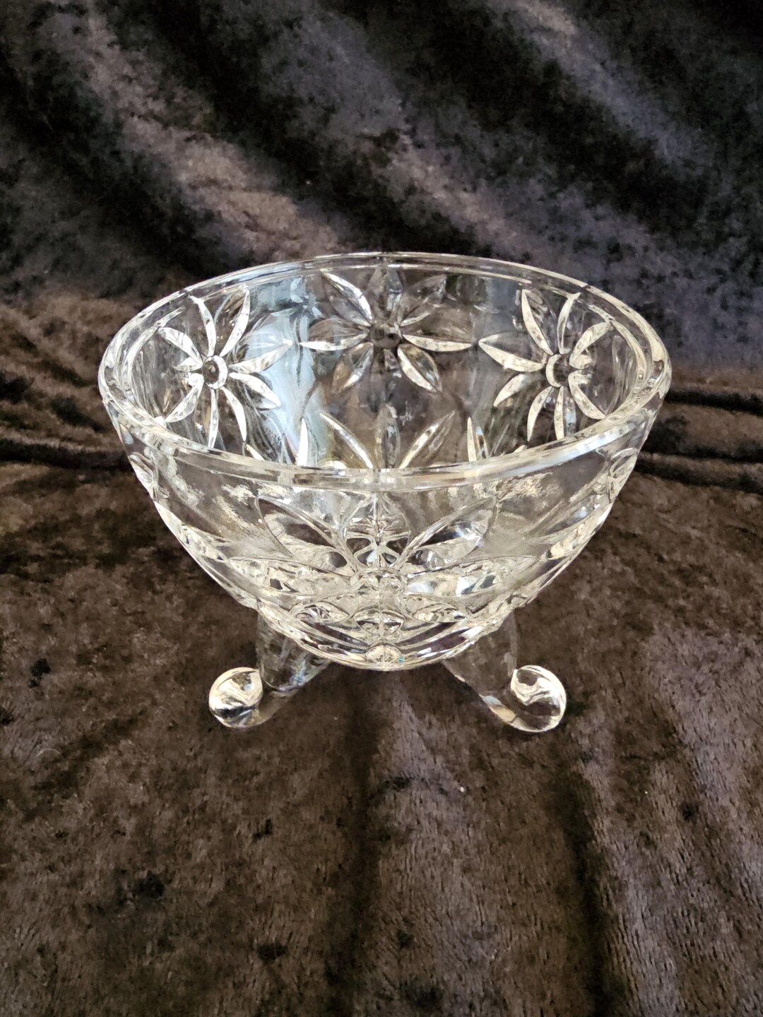 Bohemian Crystal Fifth Ave. Alexandra Cut 3 Legged Candy Dish - Etsy