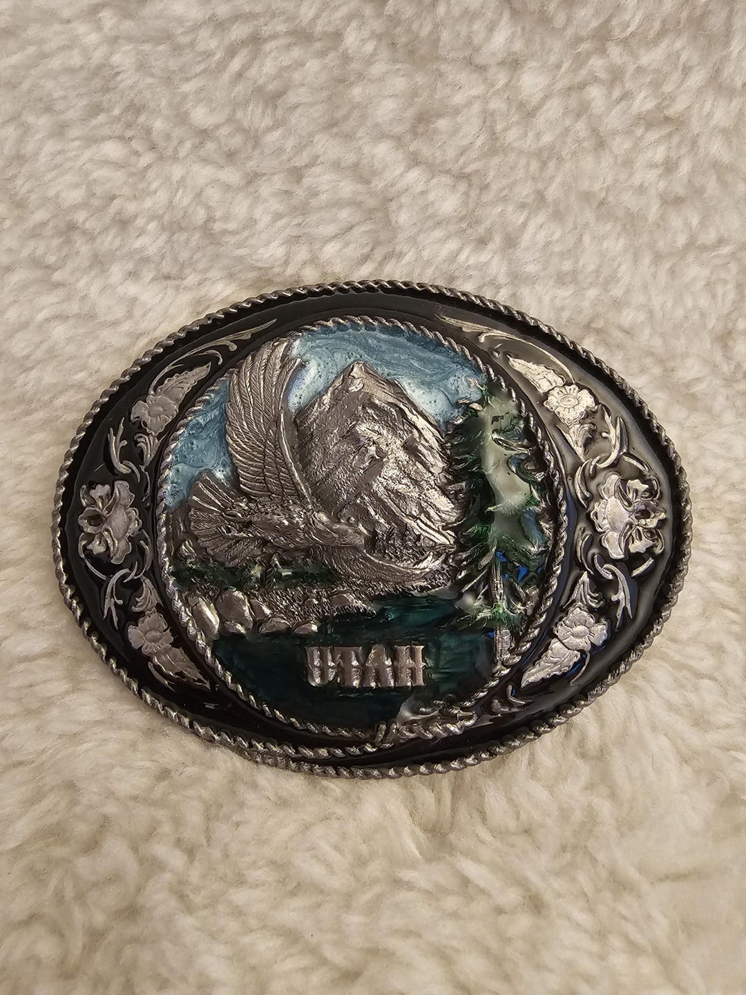 Vintage Enamled "utah" Siskiyou Belt Buckle - Etsy