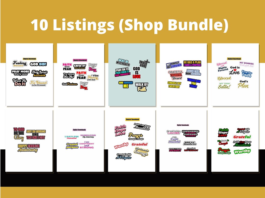 Christian Photo Booth Props Bundle | 13 Digital Listings | Faith-based ...