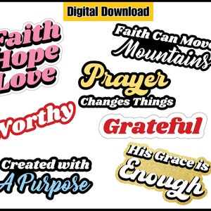 Faith and Inspiration Photo Booth Props - Digital Download - Religious ...