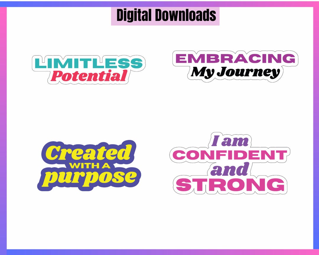 Affirmation Photo Booth Props - Digital Download - Party Decorations ...