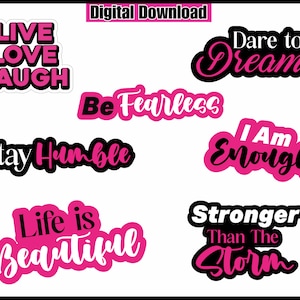 Inspirational Digital Photo Booth Props Set, Motivational Party Props ...
