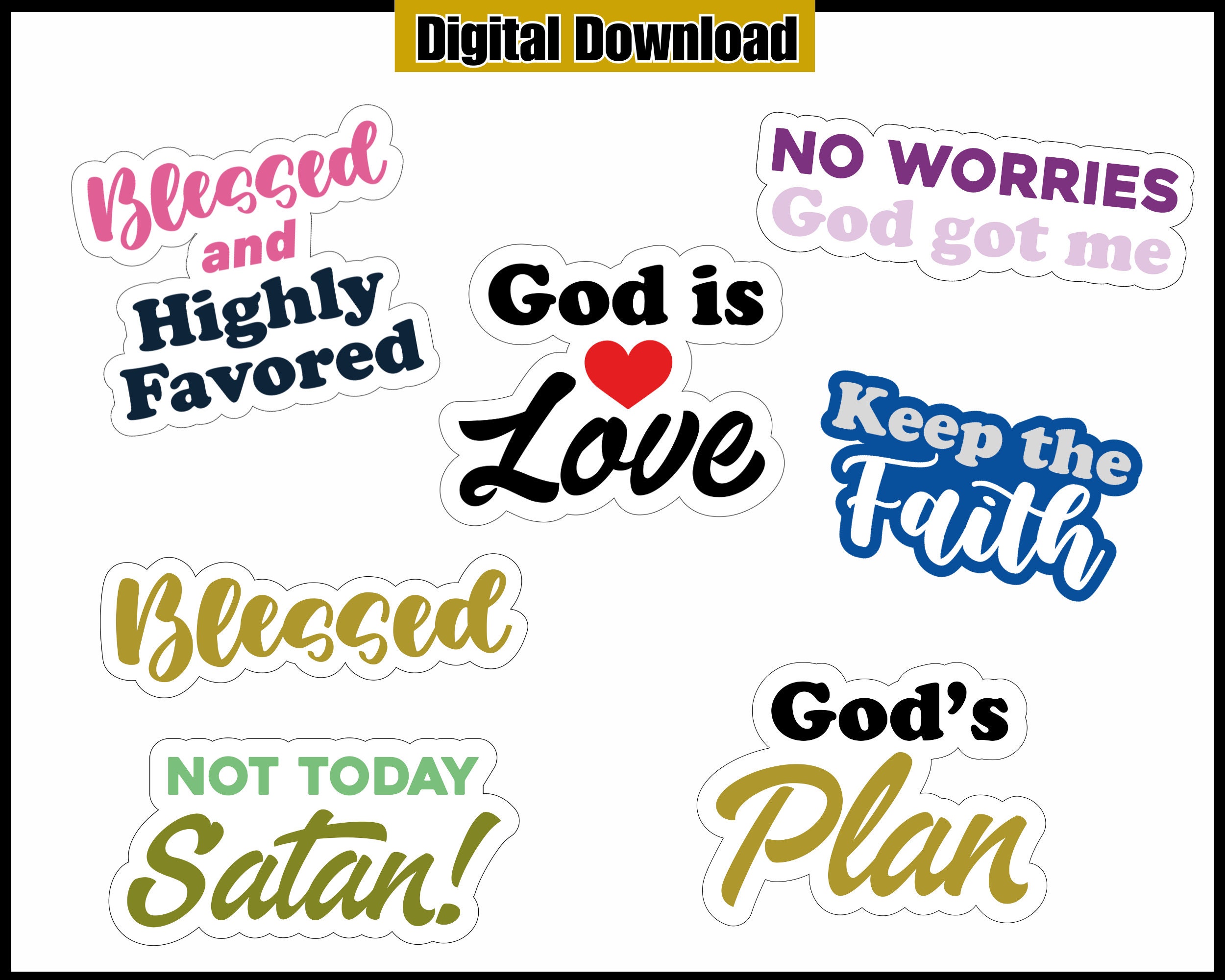 Digital Photo Booth Props - Instant Download - Faith Based Party ...