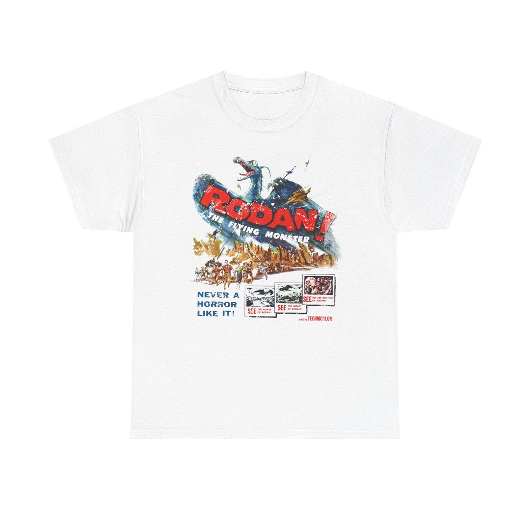 Rodan Kaiju Monster Movie Poster Tee | Vintage Godzilla Style Graphic ...