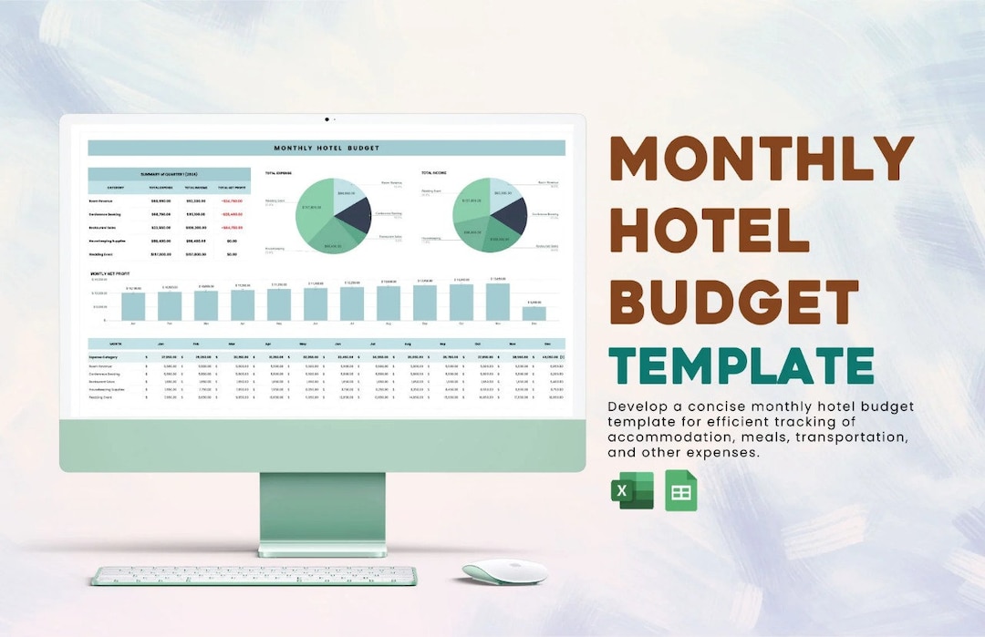 Monthly Hotel Budget Template Design in Excel, Google Sheets Format ...