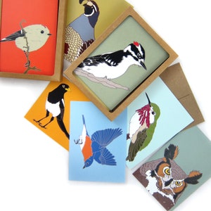 Bird Note Cards Mix Match 8 Choose From 36 Designs Printed on Recycled ...