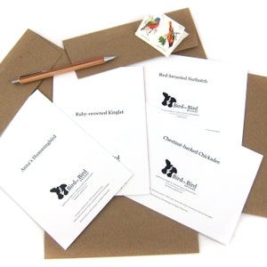 Bird Note Cards Mix Match 8 Choose From 36 Designs Printed on Recycled ...