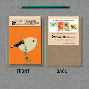 8 Backyard Bird Note Cards | 2 Each of 4 Designs | Recycled Paper | 4. ...