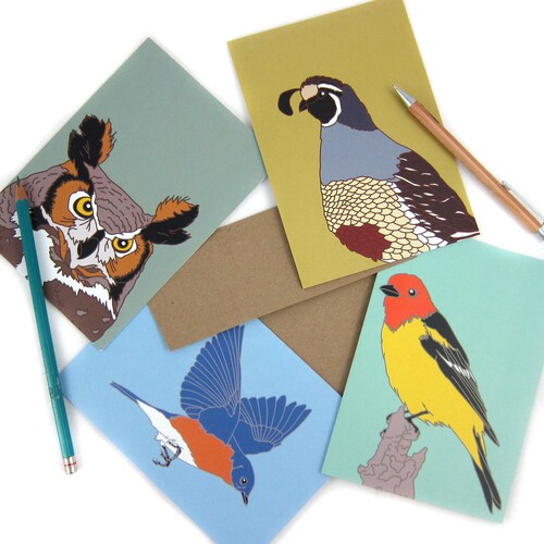 Bird Note Cards Mix Match 8 Choose From 36 Designs - Etsy