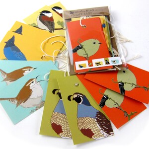 10 Wild Bird Gift Tags | 2 Each of 6 Designs | Printed on Recycled ...