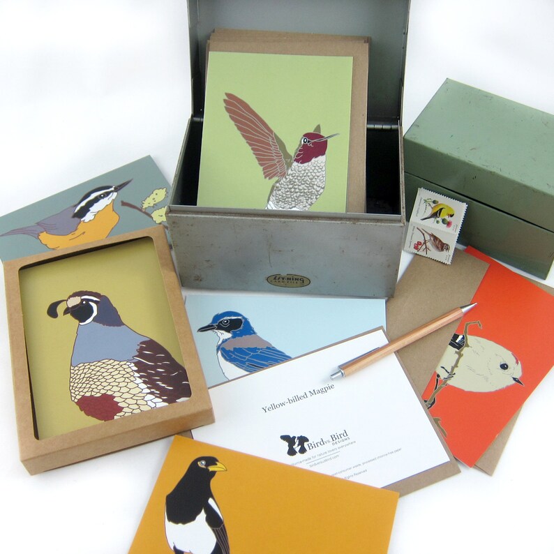 Bird Note Cards Mix Match 8 Choose From 36 Designs | Etsy