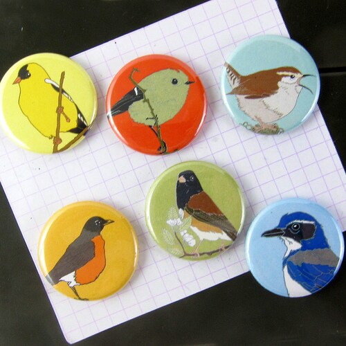 Woodland Bird Fridge Magnets Set of 4 - Etsy