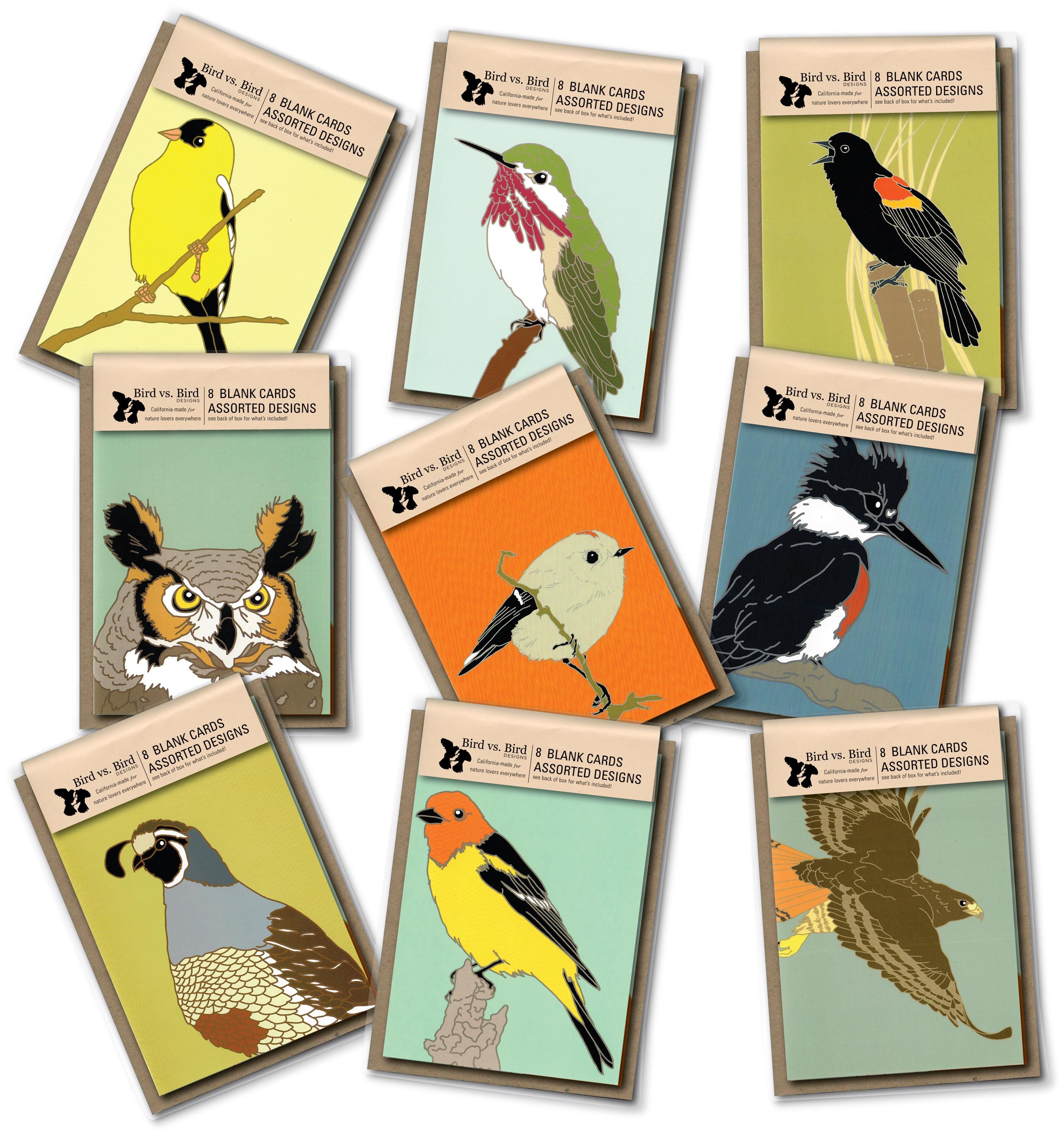 8 Backyard Bird Note Cards | 2 Each of 4 Designs | Recycled Paper | 4. ...