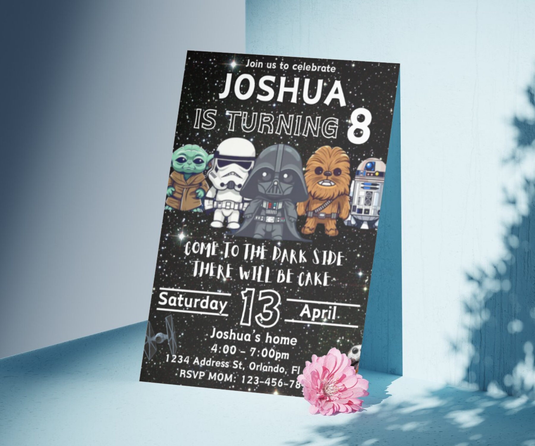 Plantilla editable de invitación de cumpleaños de Star War Invitación ...