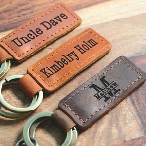 Personalized Leather Keychain, Customized Keychain, Custom Leather Key ...