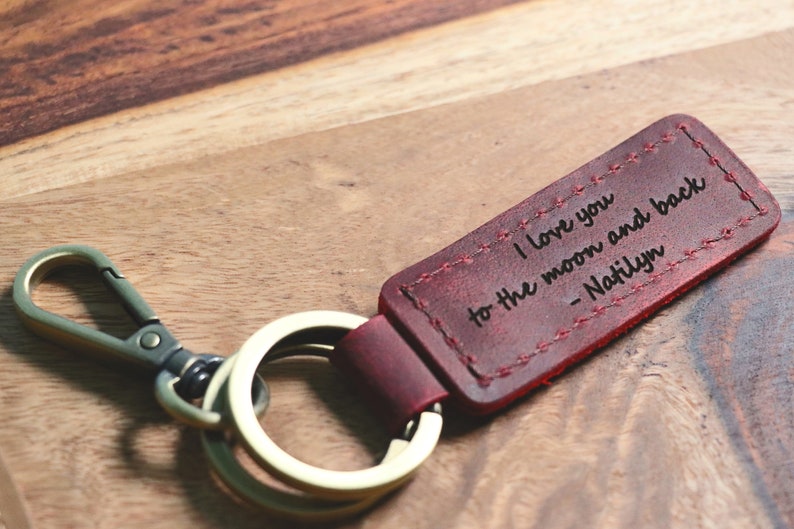 Personalized Leather Keychain, Customized Keychain, Custom Leather Key ...