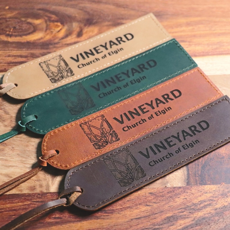 CHURCH LOGO Leather Bookmarks for Churches Father's Day and CHRISTMAS ...