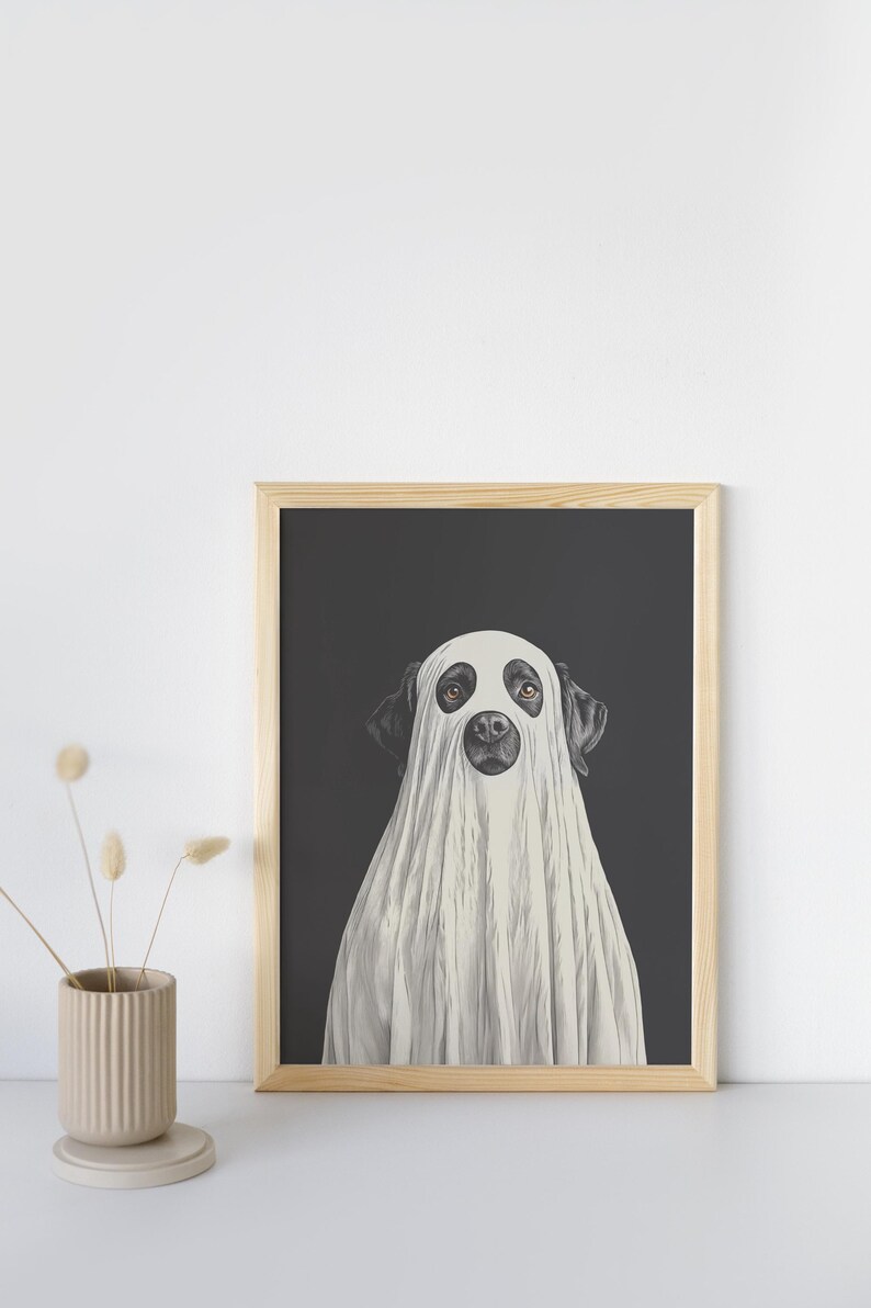 Black Labrador Retriever Halloween Wall Art, Funny House Decor Print ...