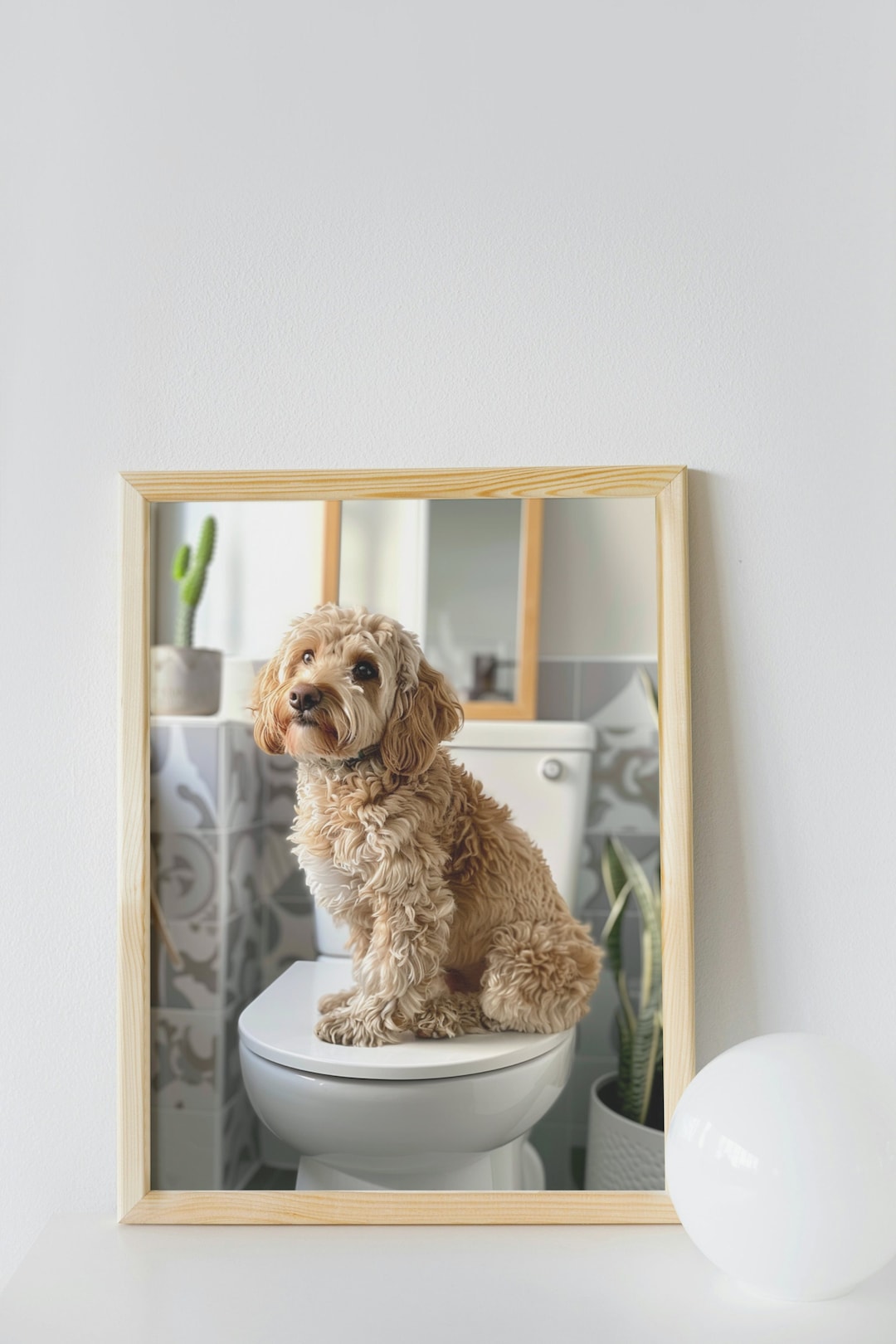 Labradoodle Bathroom Wall Art, Funny House Decor Art Print, Labradoodle ...