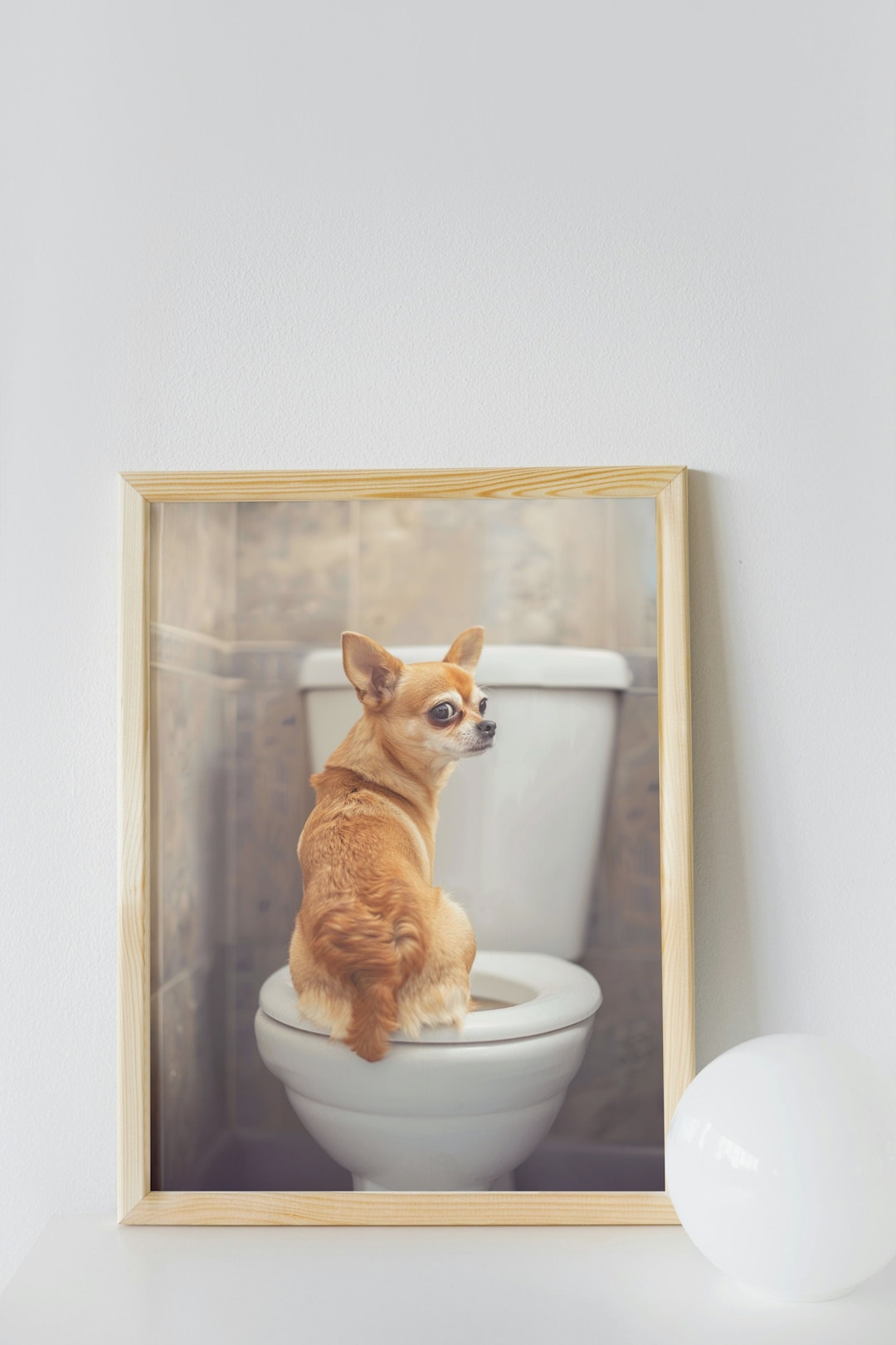 Chihuahua Bathroom Wall Art, Funny House Decor Art Print, Chihuahua ...