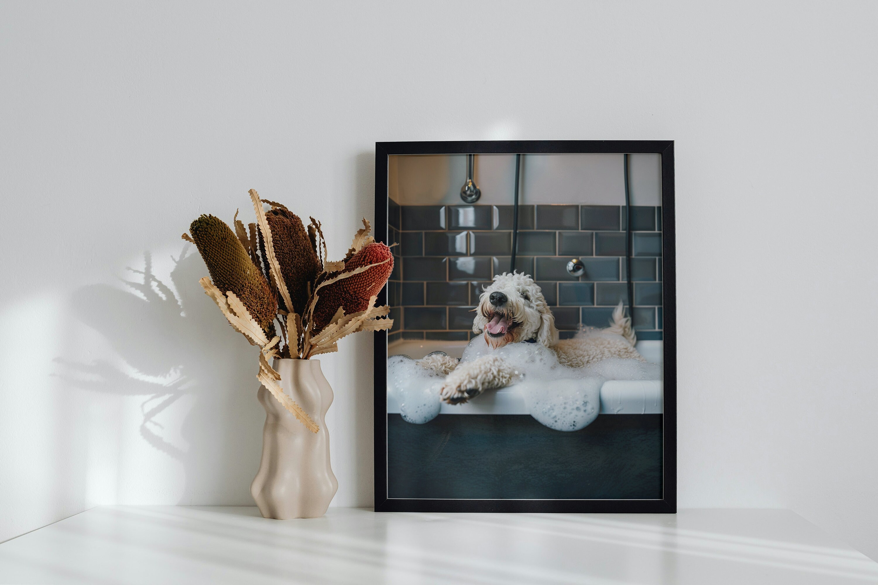 Sheepadoodle Bathroom Wall Art, Funny House Decor Art Print ...