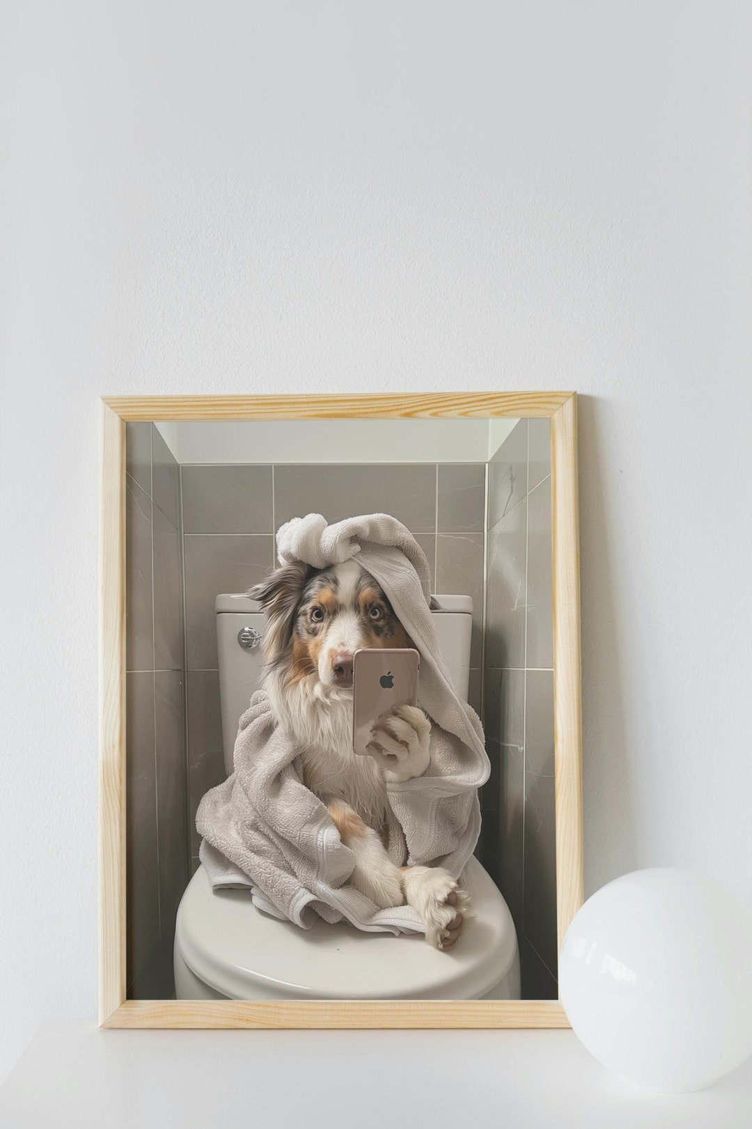 Australian Shepherd Bathroom Wall Art, Funny House Decor Print ...