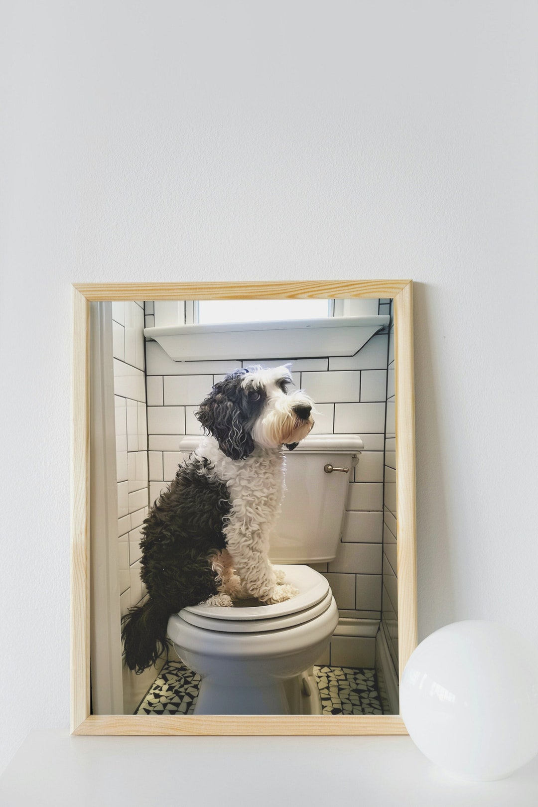 Funny Sheepadoodle Bathroom Art Print: Toilet Humor (digital Download ...
