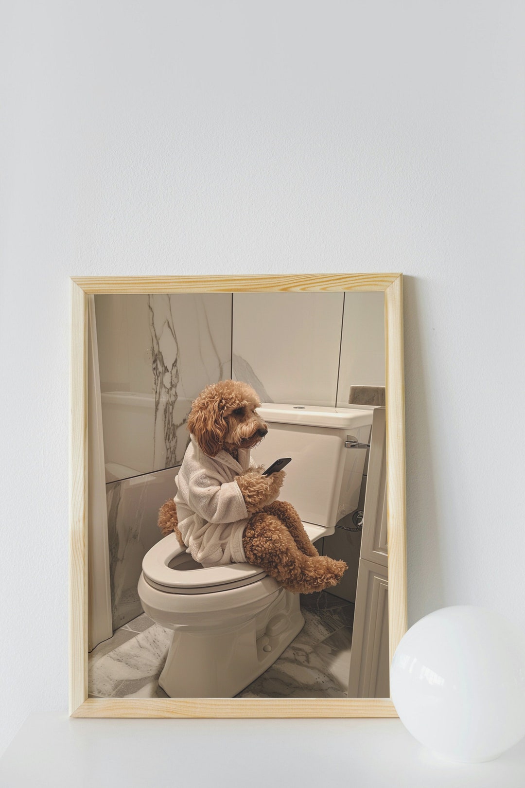 Goldendoodle Bathroom Wall Art, Funny House Decor Print, Goldendoodle ...