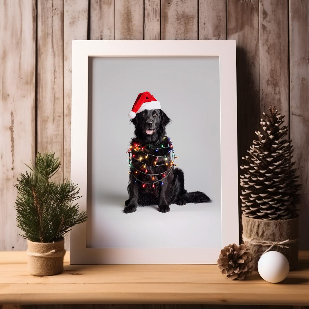 Black Labrador Retriever Christmas Wall Art, Funny House Decor Print ...