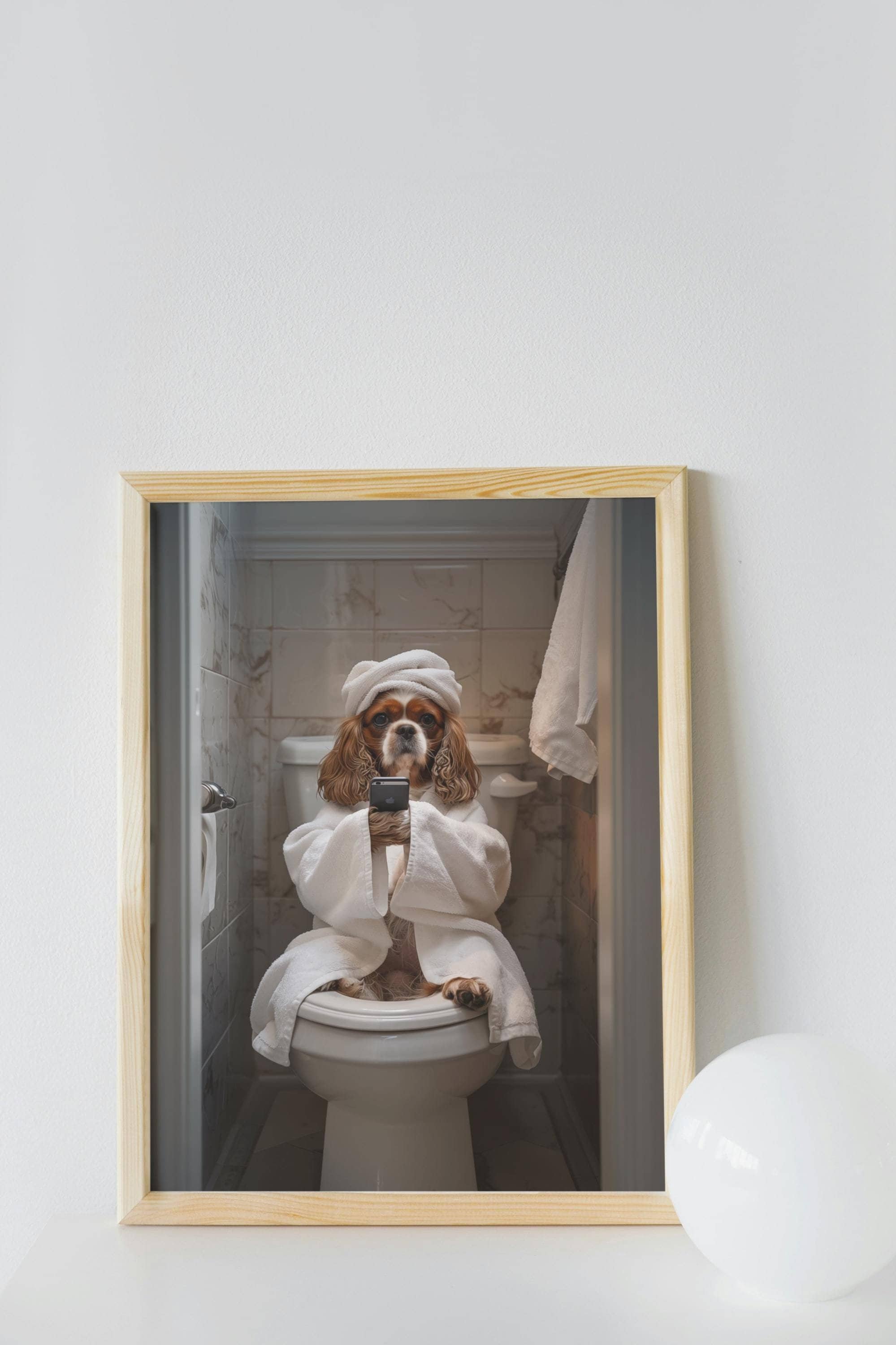 Cavalier King Bathroom Wall Art, Funny House Decor Print, Cavalier King ...