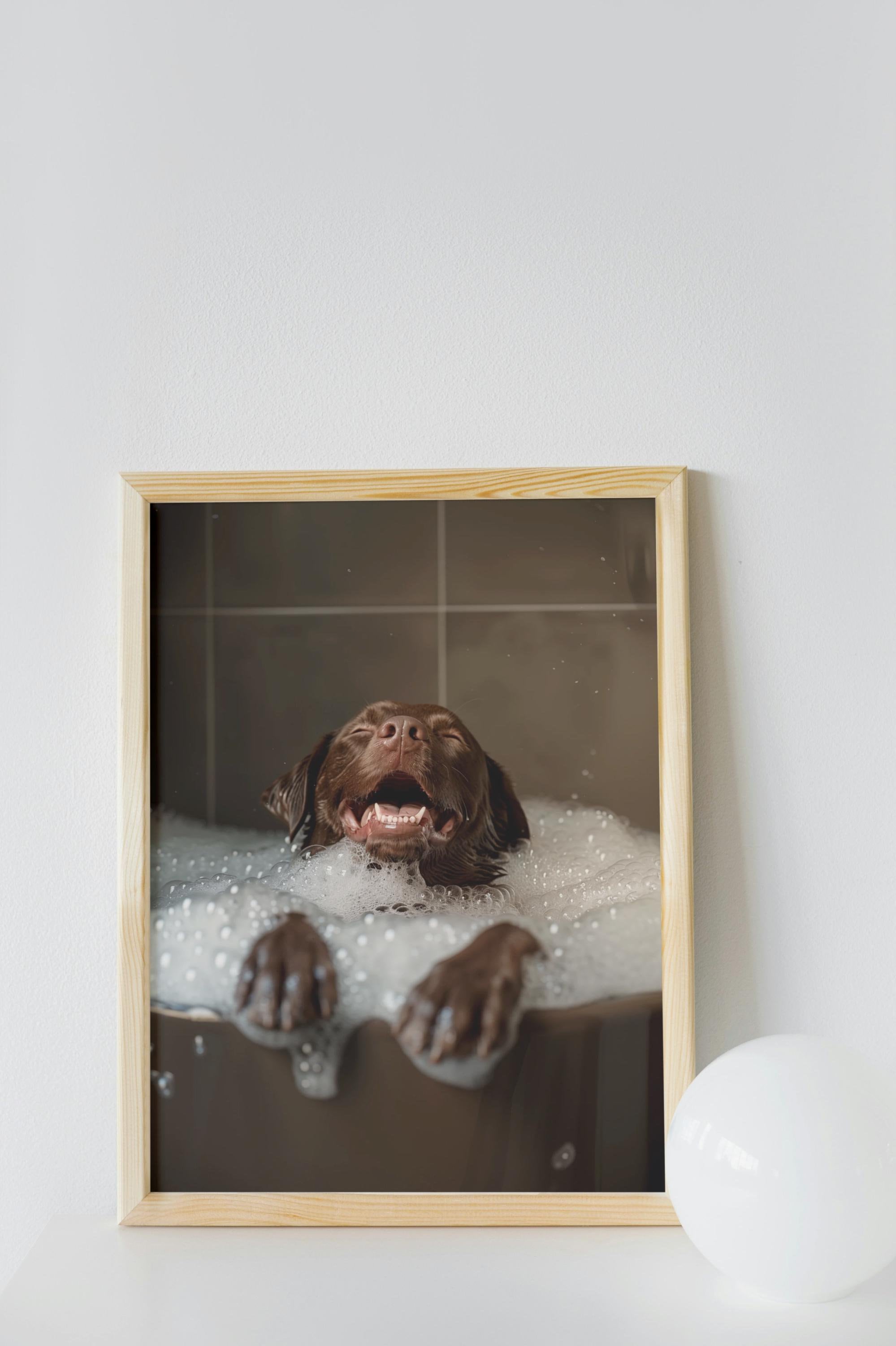 Chocolate Labrador Retriever Bathroom Wall Art, Funny House Decor Art ...