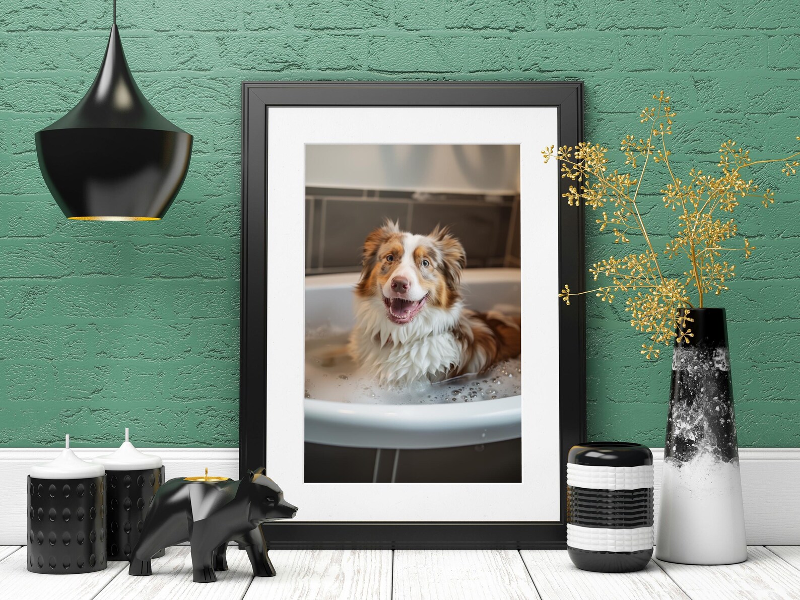 Red Merle Australian Shepherd Bathroom Wall Art, Funny House Decor ...