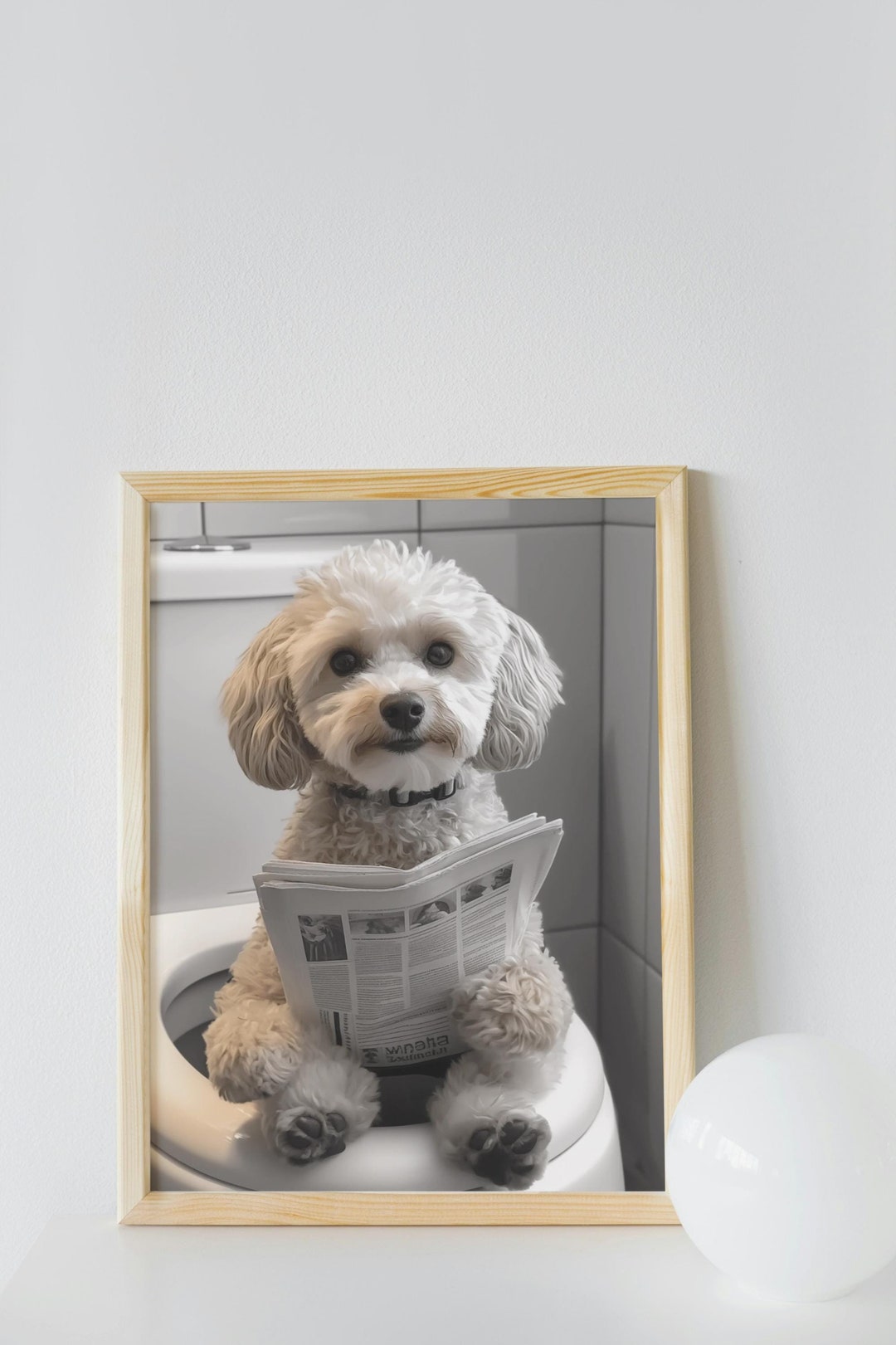 Havapoo Bathroom Wall Art, Funny House Decor Art Print, Black and White ...