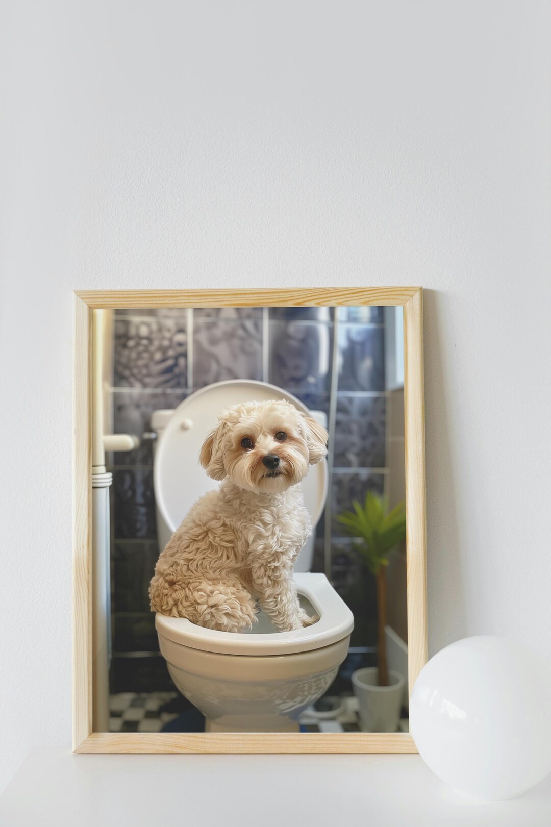 Maltipoo Bathroom Wall Art, Funny House Decor Art Print, Maltipoo ...