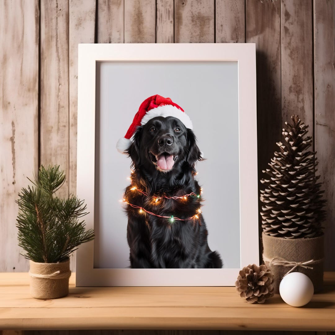 Black Labrador Retriever Christmas Wall Art, Funny House Decor Print ...